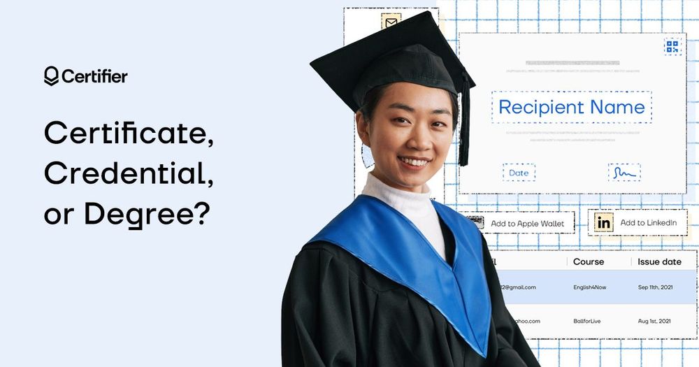 What's the Difference Between a Certificate, Credential, and a Degree? [+comparison table]