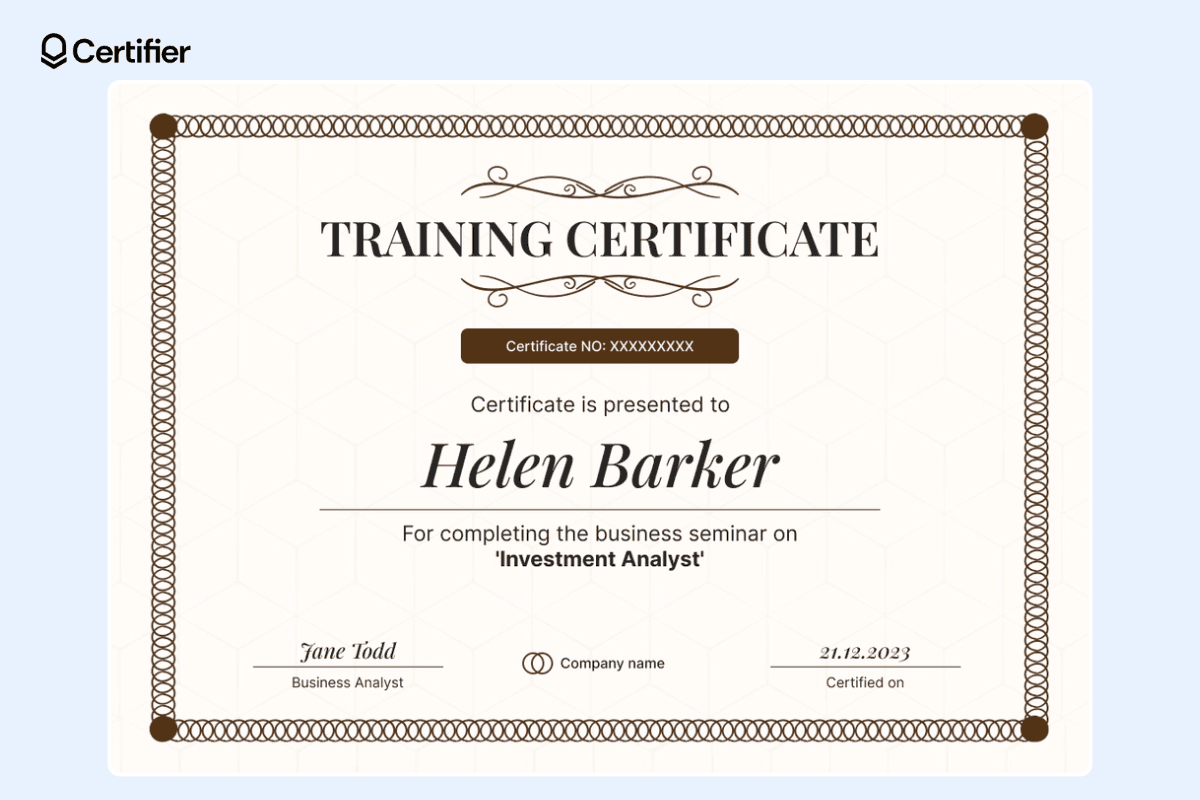 25 Free Training Certificate Templates