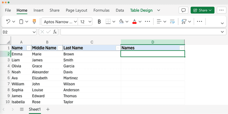 How to Combine First and Last Name in Excel?