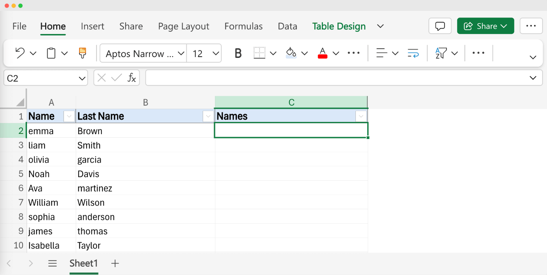 How to Combine First and Last Name in Excel?