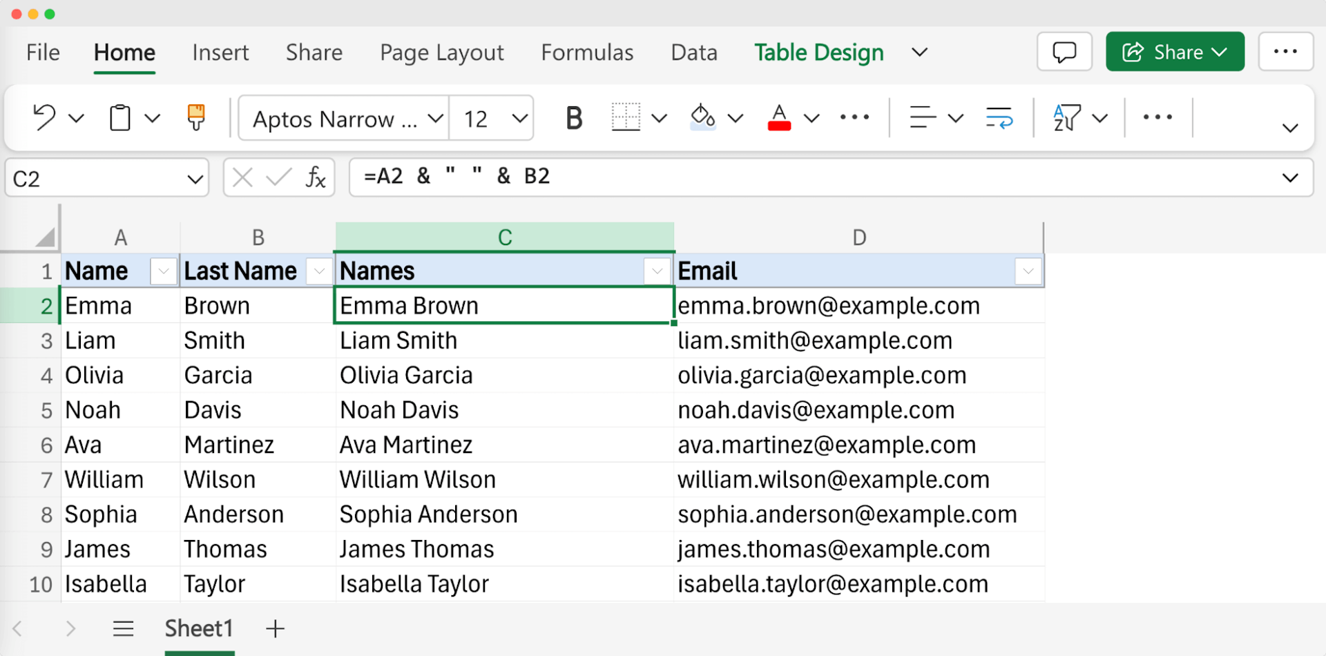 How to Combine First and Last Name in Excel?