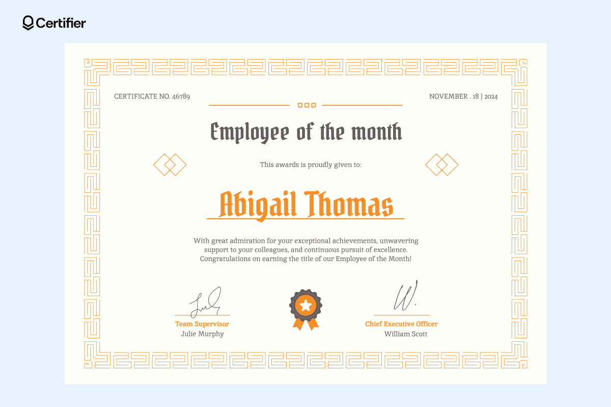 15 Free Employee of the Month Certificate Templates